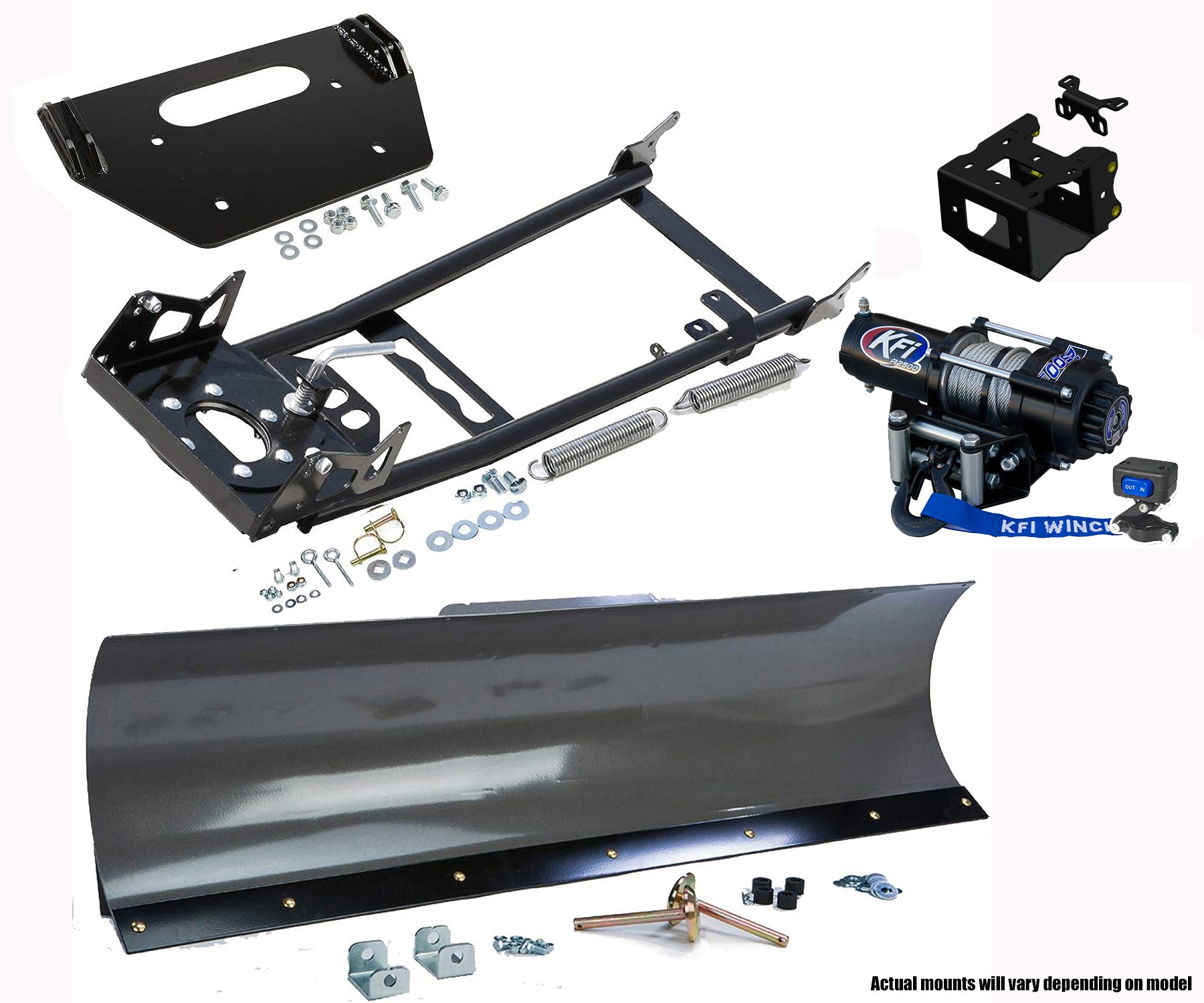 60" Steel Plow Combo w/2500lb Winch Combo CanAm ATV – KFI Snow Plows
