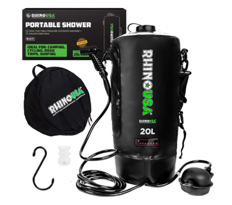 5 Gallon Portable Pressurized Camp Shower - Black – KFI Snow Plows